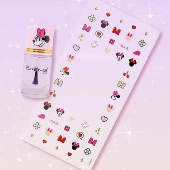 Disney | Accessories | Minnie Mouse Nail Decal Polish Set 5 Nail ...